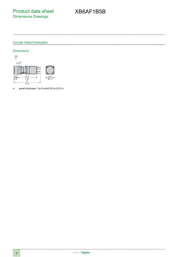 XB6AF1B5B technical document page 4