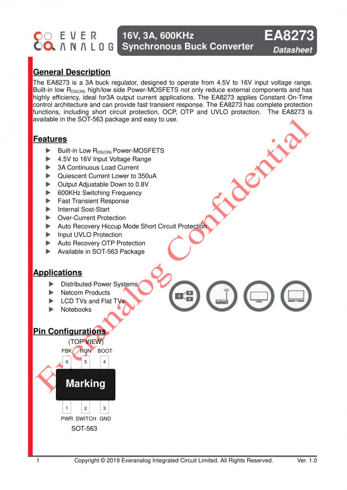 EA8273T7R datasheet page 1