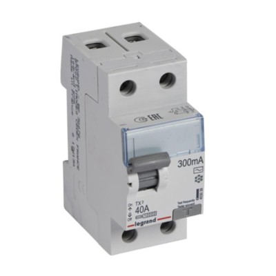 RCCB TX³ - 2P 230V~ 40A AC type - 300mA sensitivity - DIN rail IP20 2-module - Do not accept auxiliaries for sale