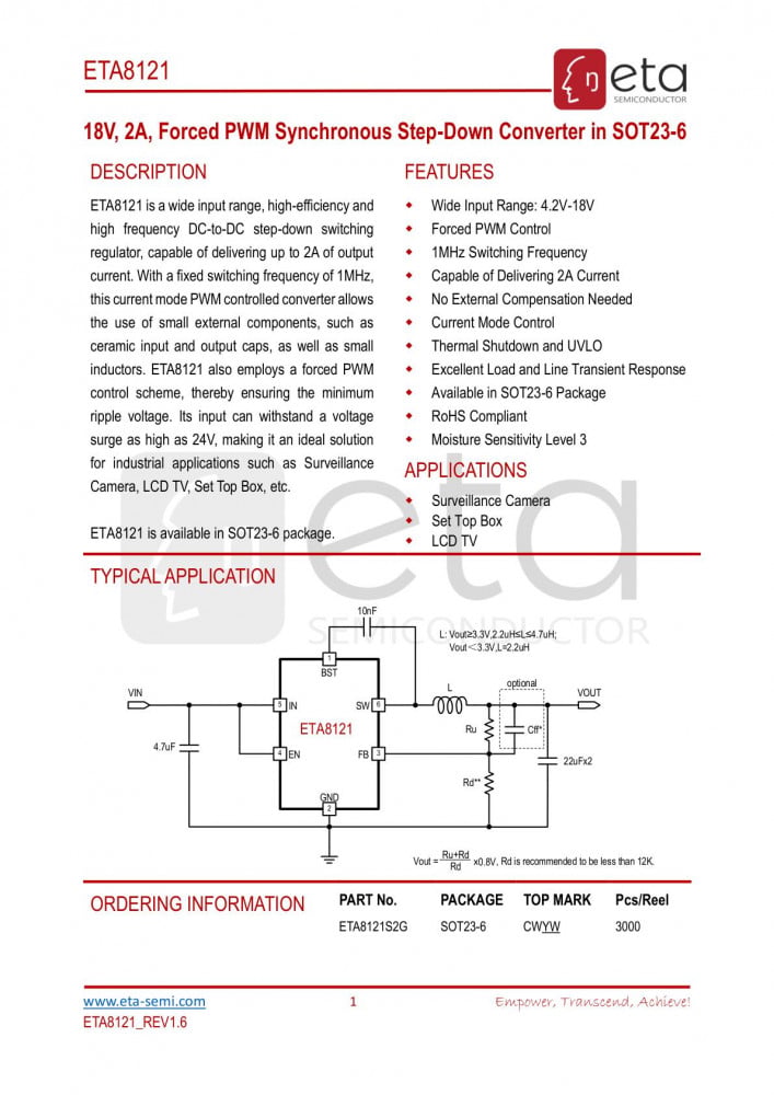 ETA8121S2G datasheet page 1