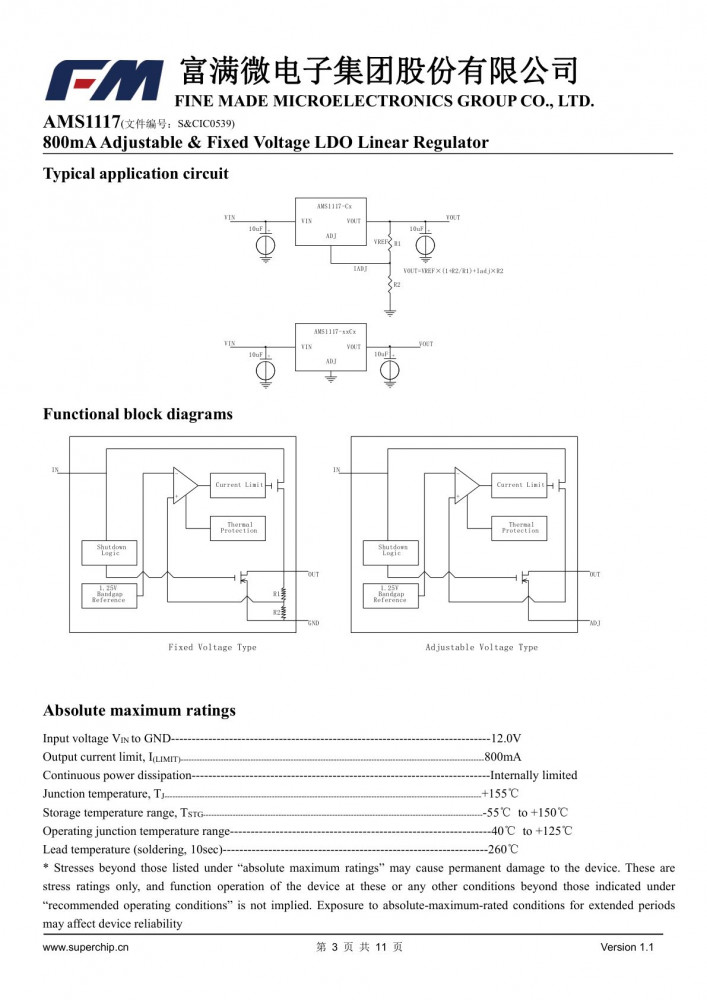 FM AMS1117 datasheet page 3
