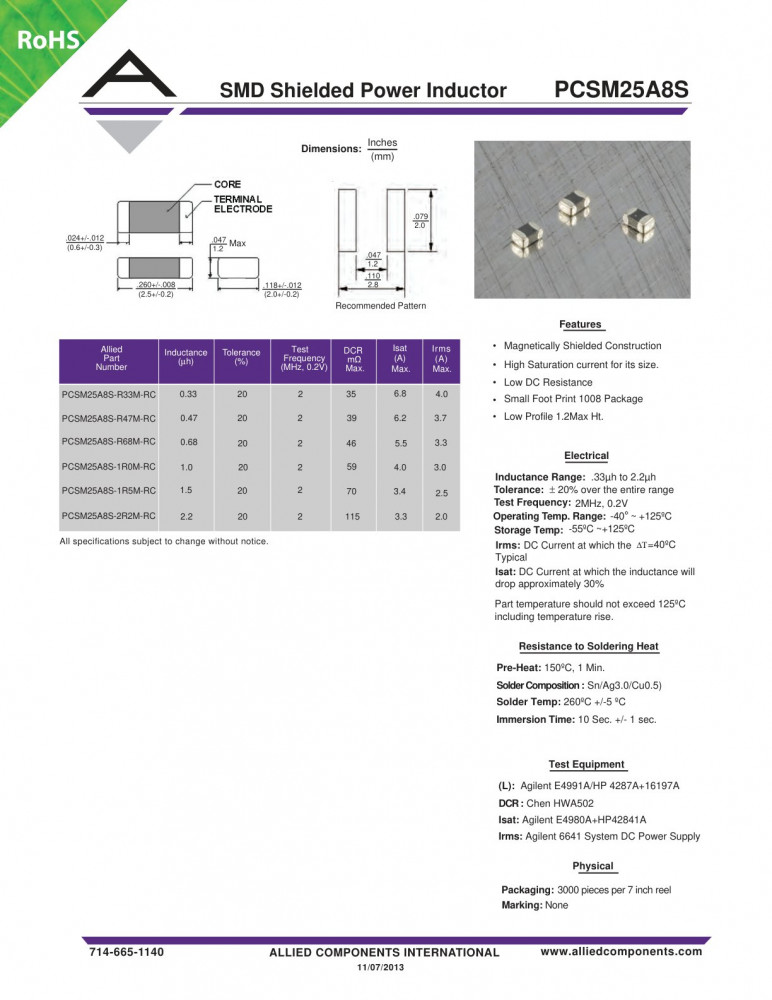 PCSM25A8S series technical document image