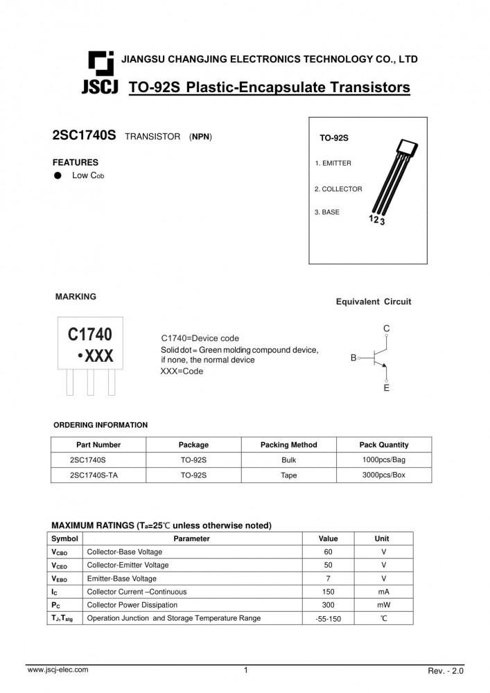 2SC1740S-TA datasheet page 1