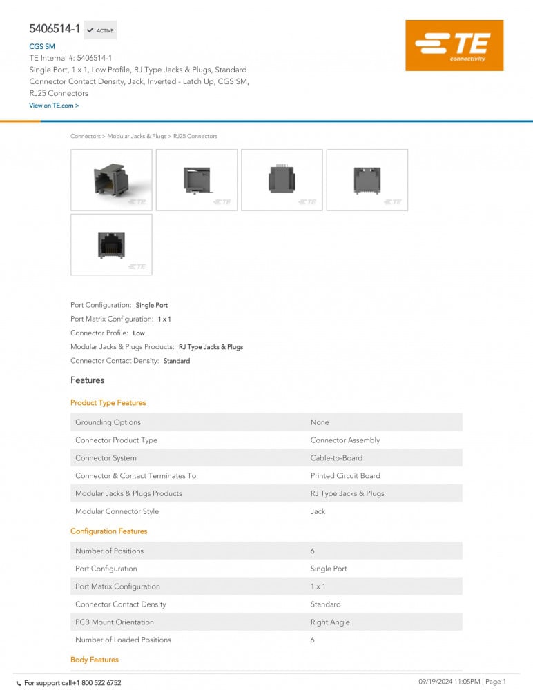 5406514-1 technical document page 1