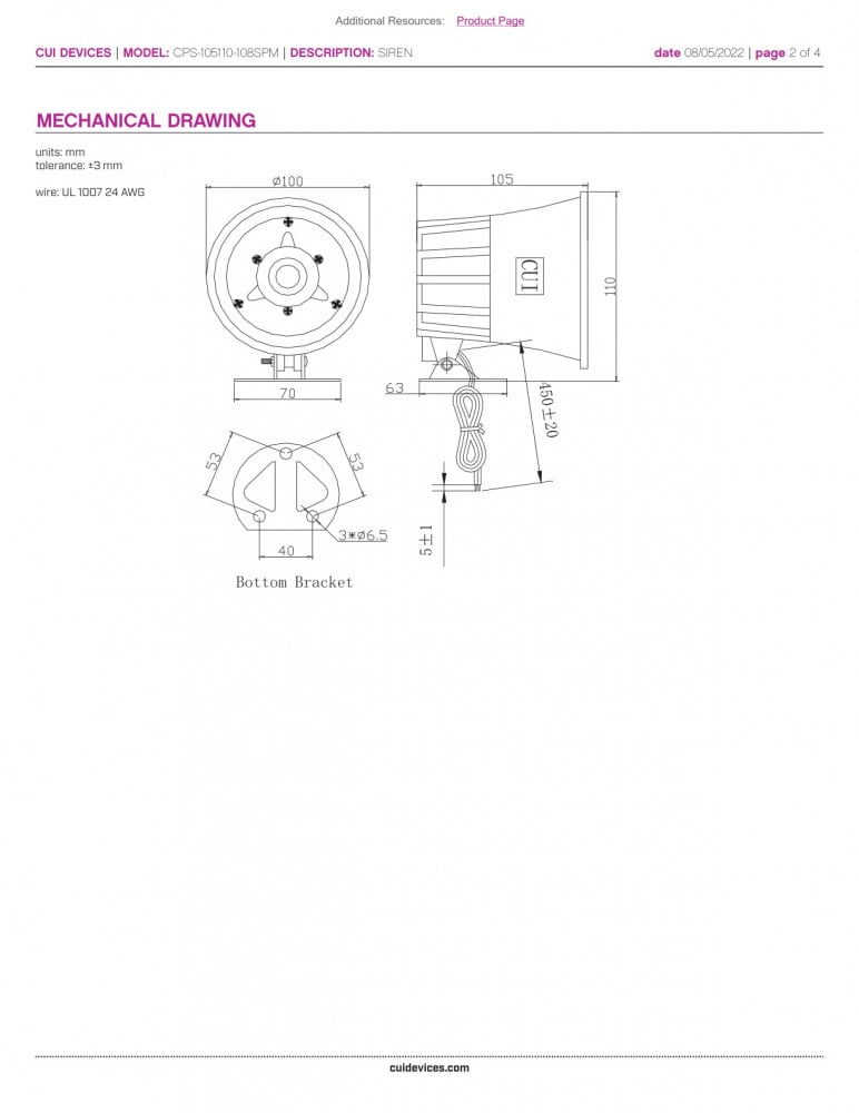 CPS-105100-110SPM datasheet page 2