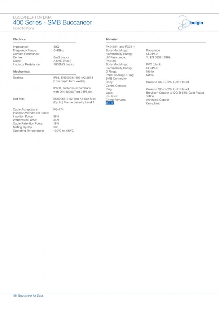 Bulgin PX0414 technical document page 3