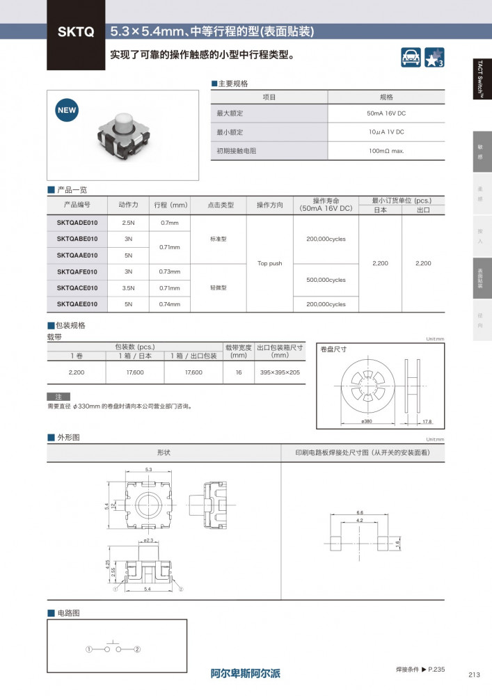 SKTQAFE010 technical document page 1