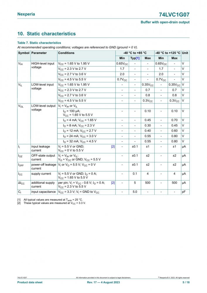 74LVC1G07GW,125 datasheet page 5