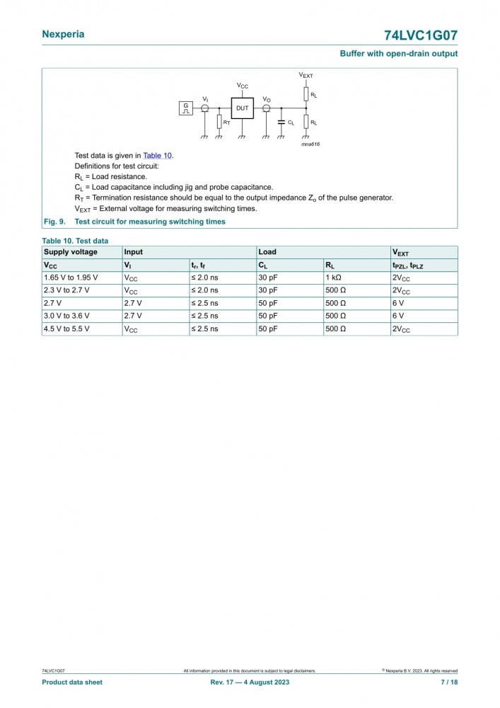 74LVC1G07GW,125 datasheet page 7