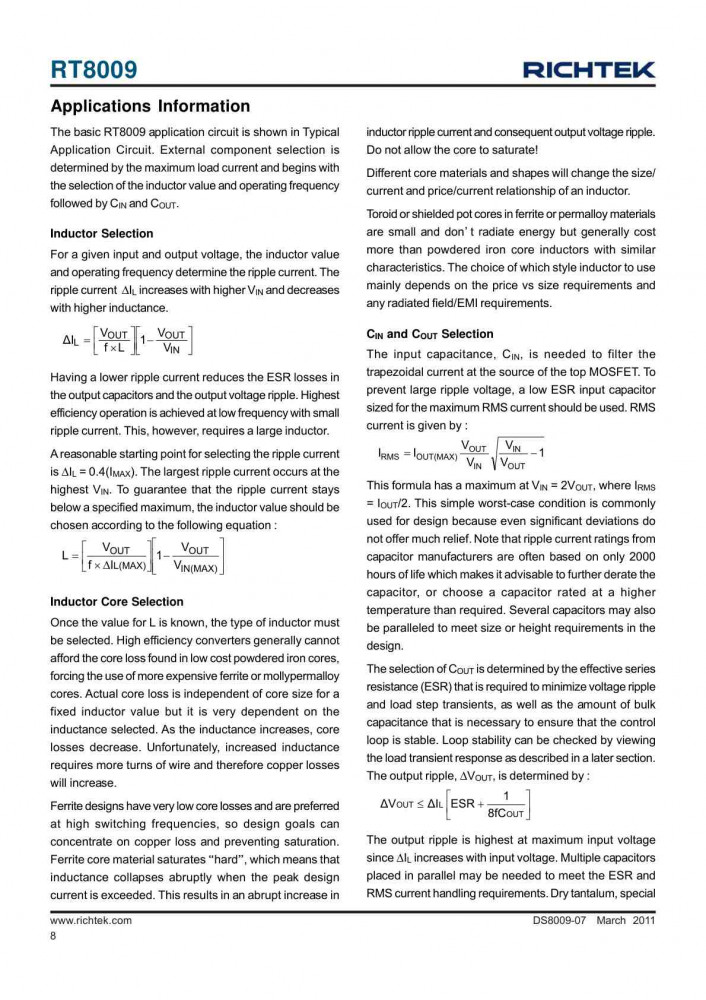 RT8009 datasheet page 8