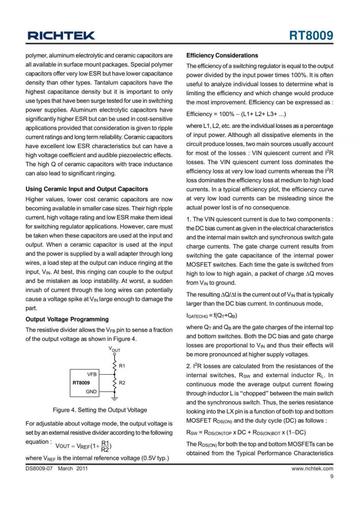 RT8009 datasheet page 9