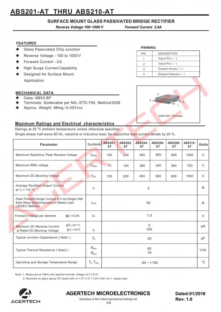 ABS210-AT datasheet page 1