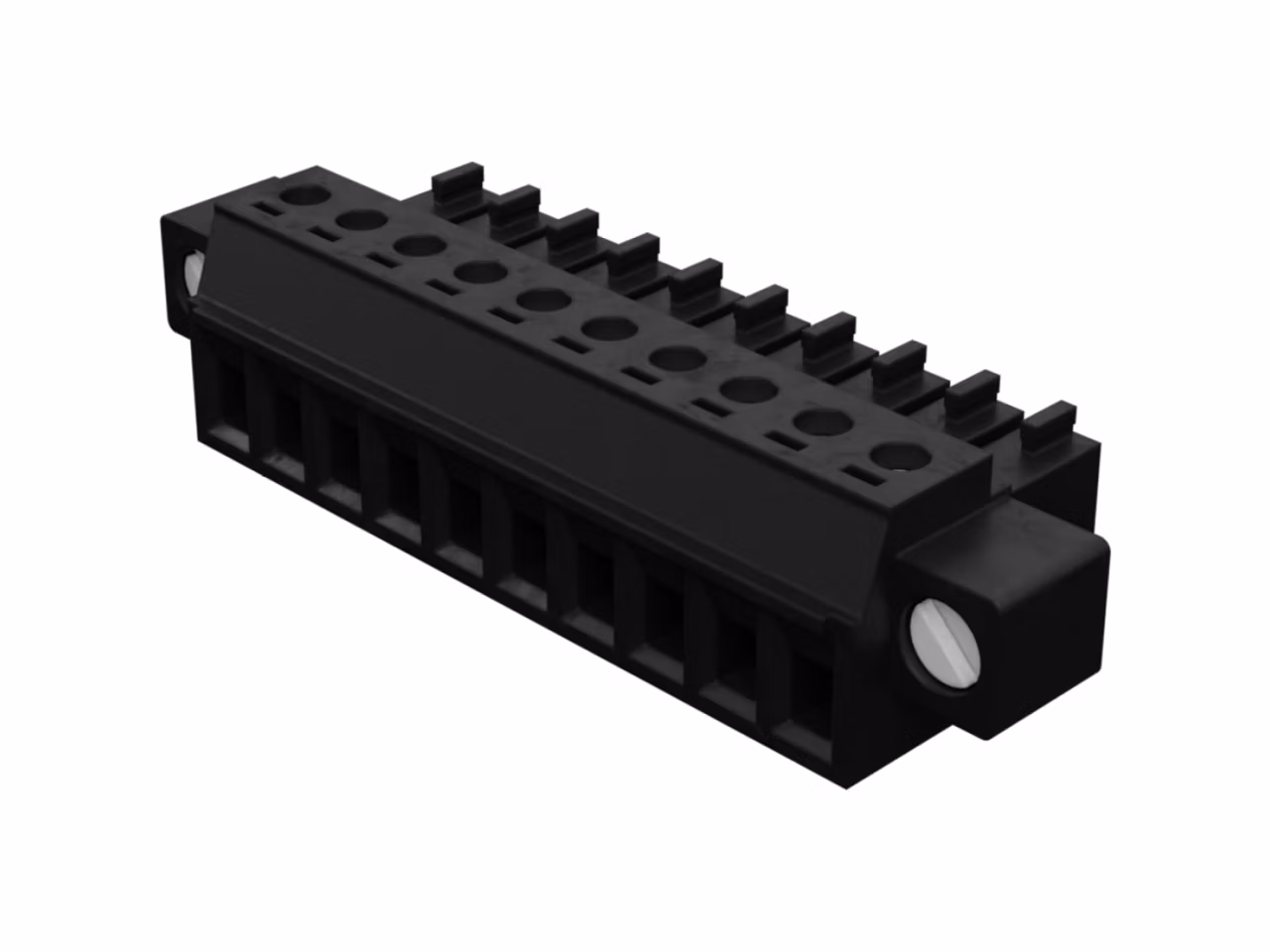 3.81mm Pitch Eurostyle Horizontal Plug, with Retention Screws, Gold (Au) Plated, Black, 10 Circuits for sale