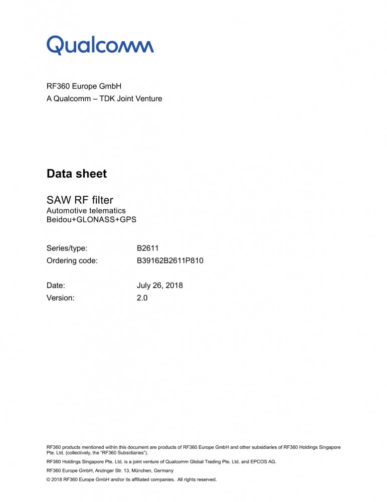 B39162B2611P810 datasheet page 3