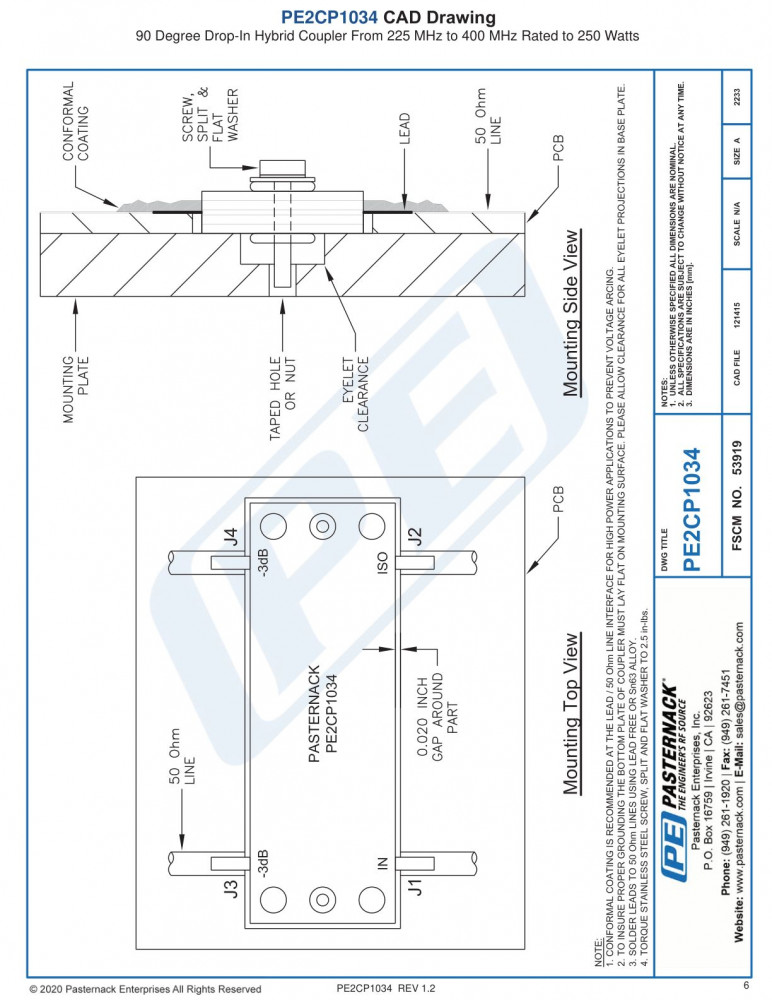 PE2CP1034 datasheet page 6