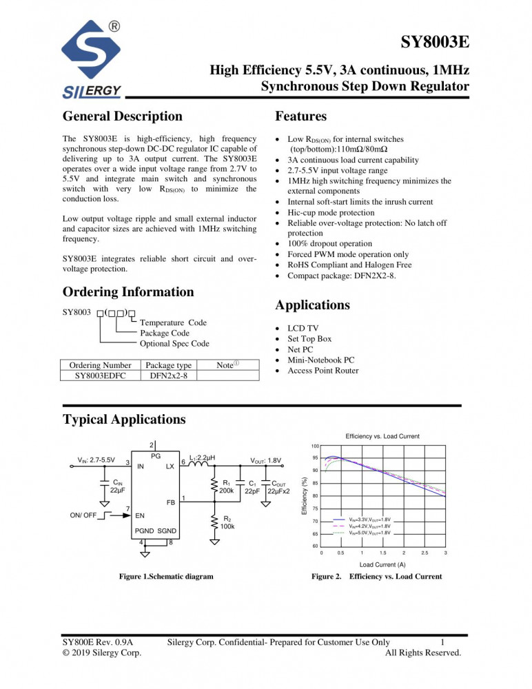 SY8003EDFC datasheet page 1