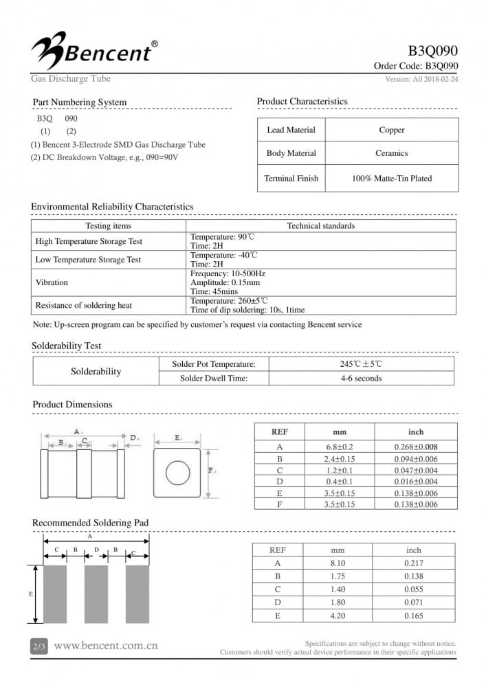 B3Q090 datasheet page 2
