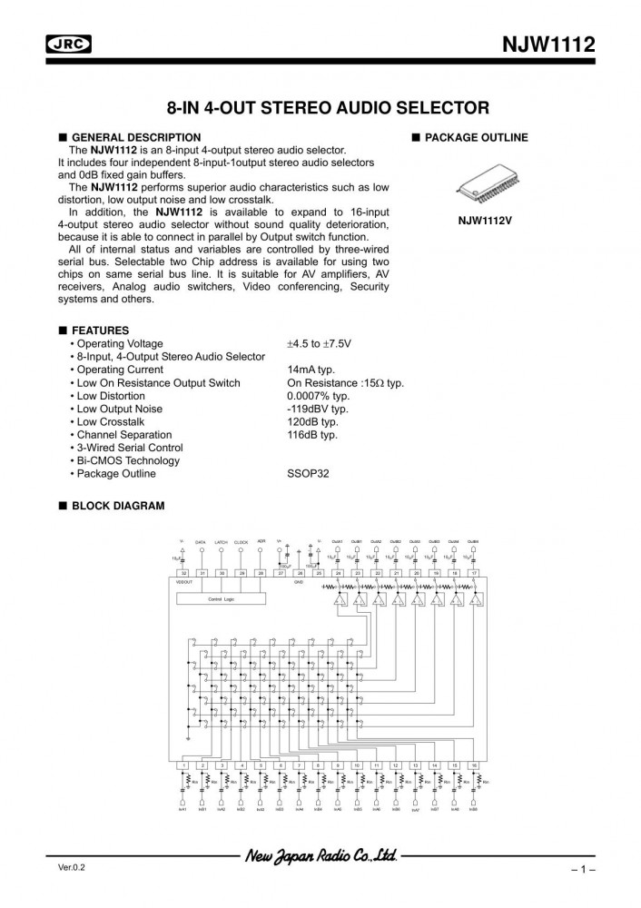 NJW1112 technical document page 1