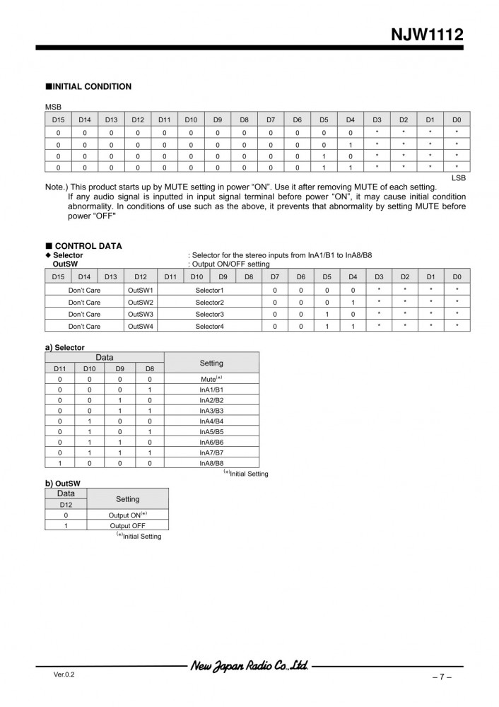 NJW1112 technical document page 7