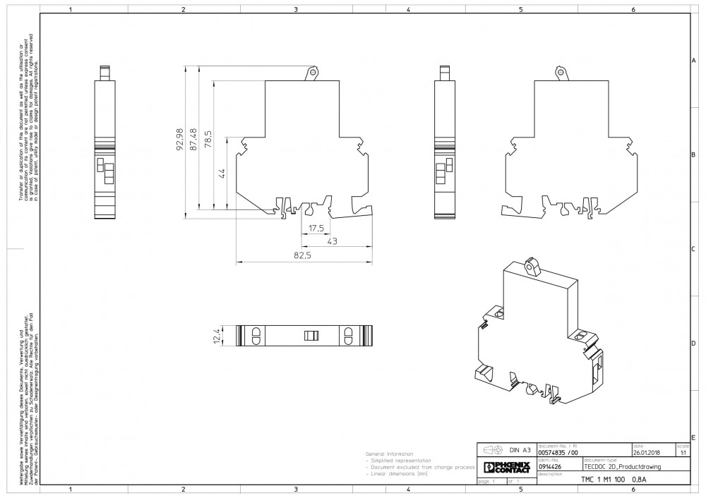 Phoenix Contact 0914426 technical document preview