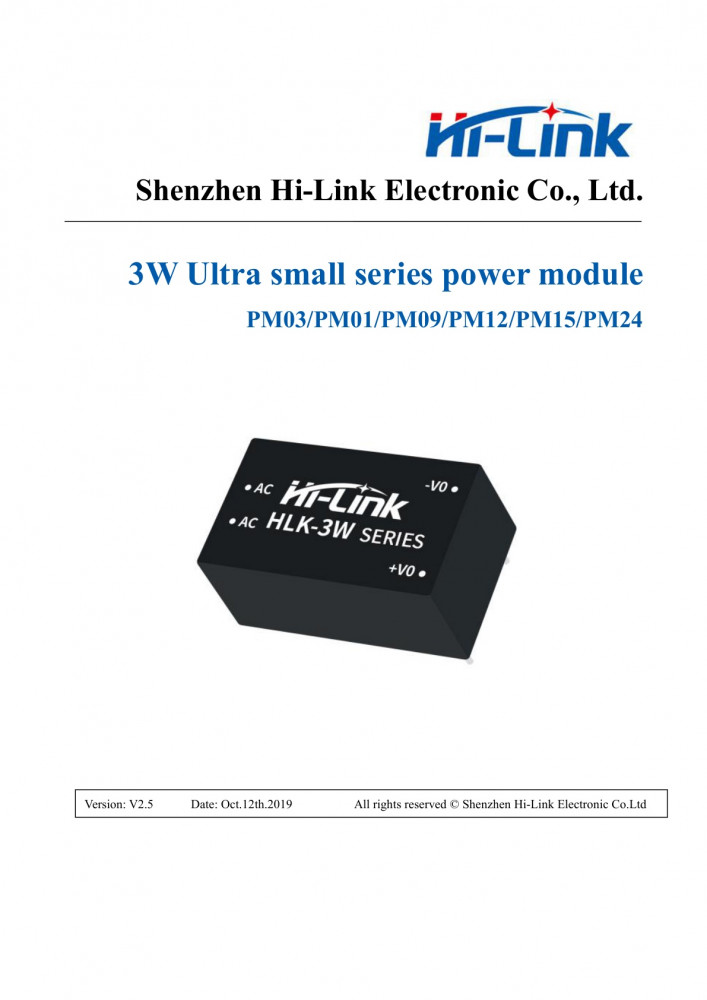 HLK-PM01 datasheet page 1