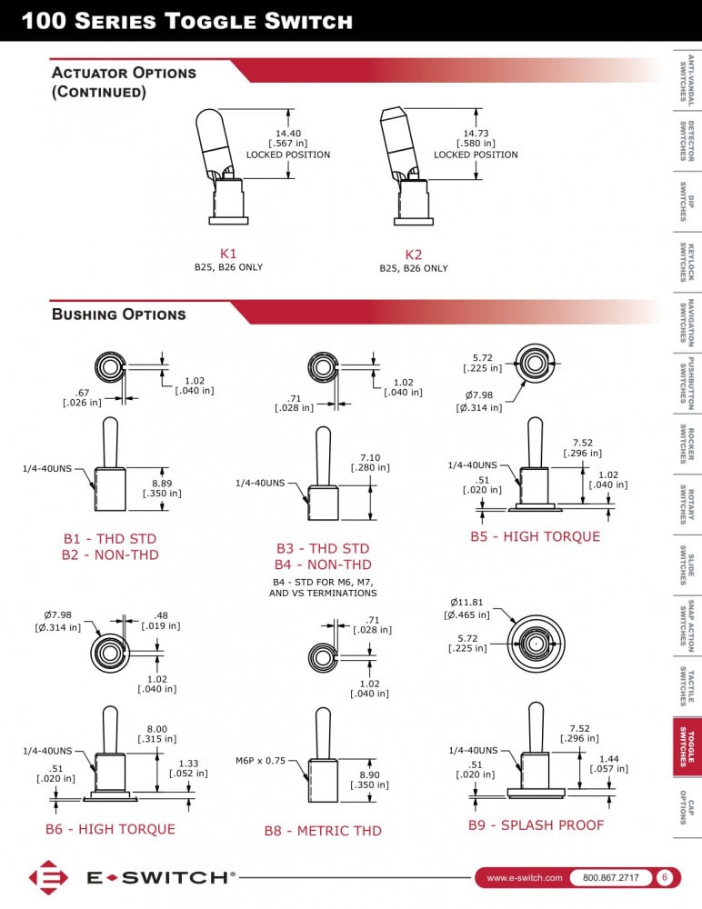 E-Switch 100 Series datasheet page 6