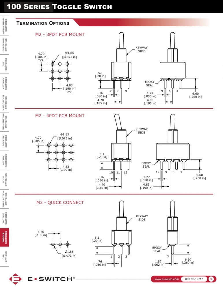 E-Switch 100 Series datasheet page 9