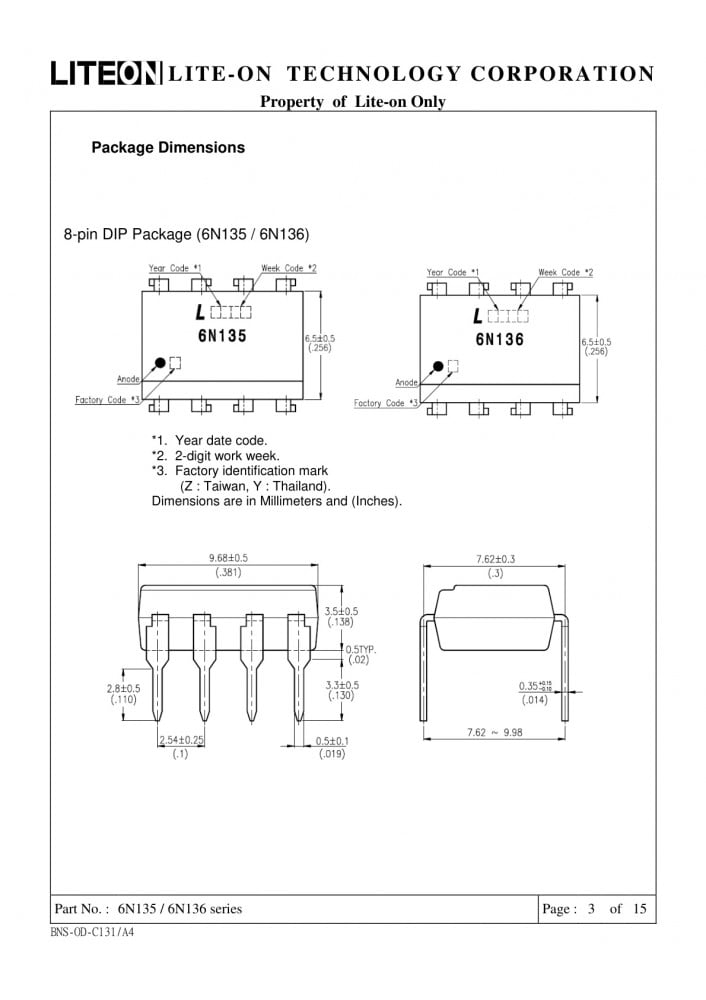 6N136 series datasheet page 3