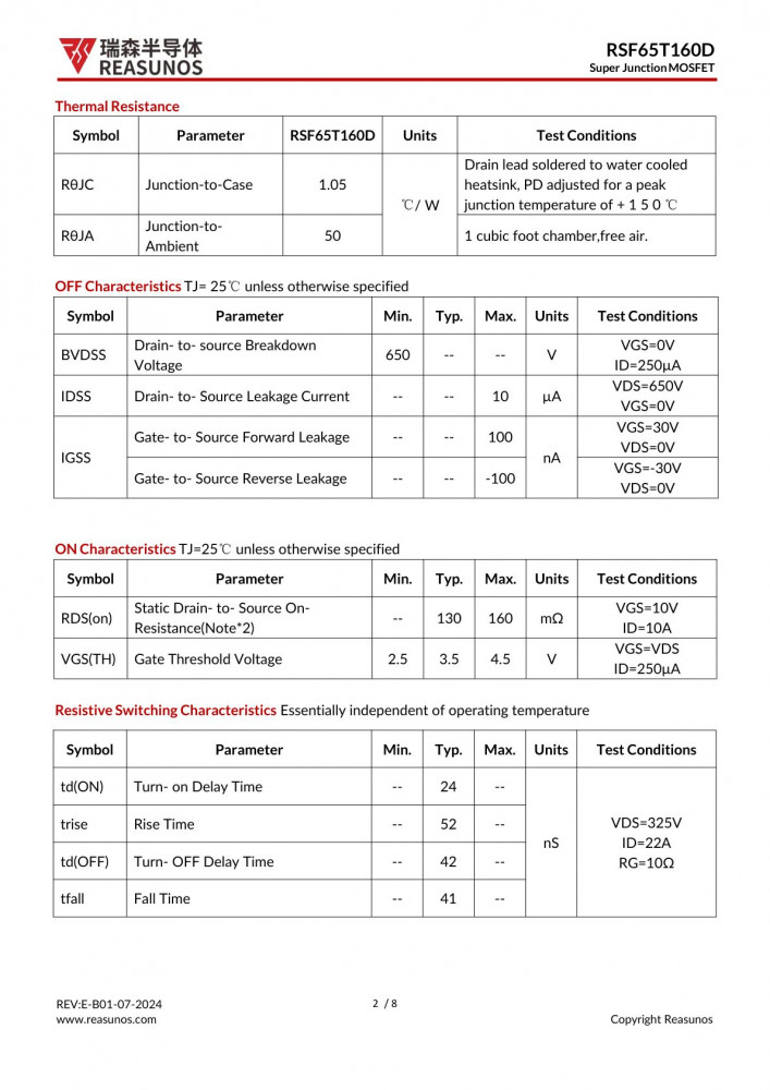 RSF65T160D datasheet page 2