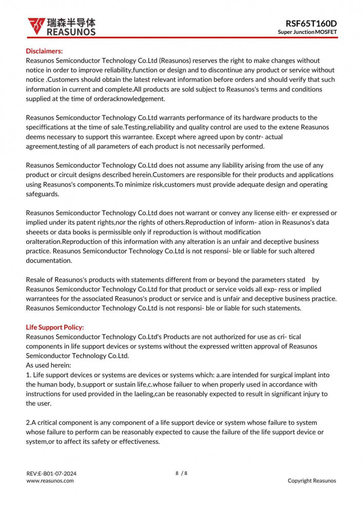 RSF65T160D datasheet page 8
