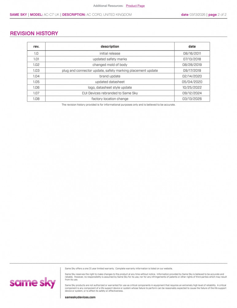 AC-C7 UK datasheet page 2