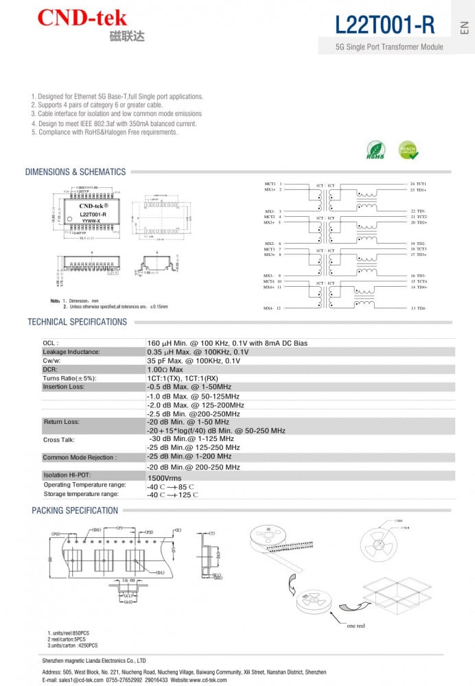 CND-tek L22T001-R technical document