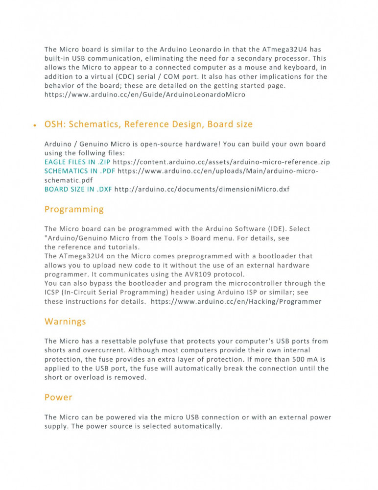 Arduino Micro technical document page 2