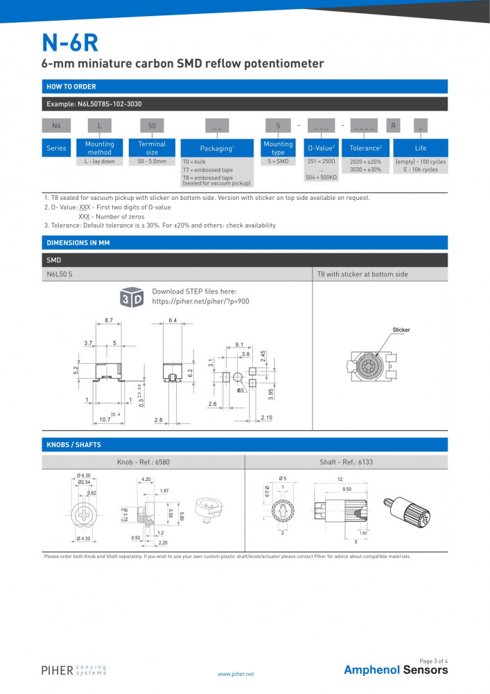 Amphenol N6L50T8S-103A3030R-E technical document page 3