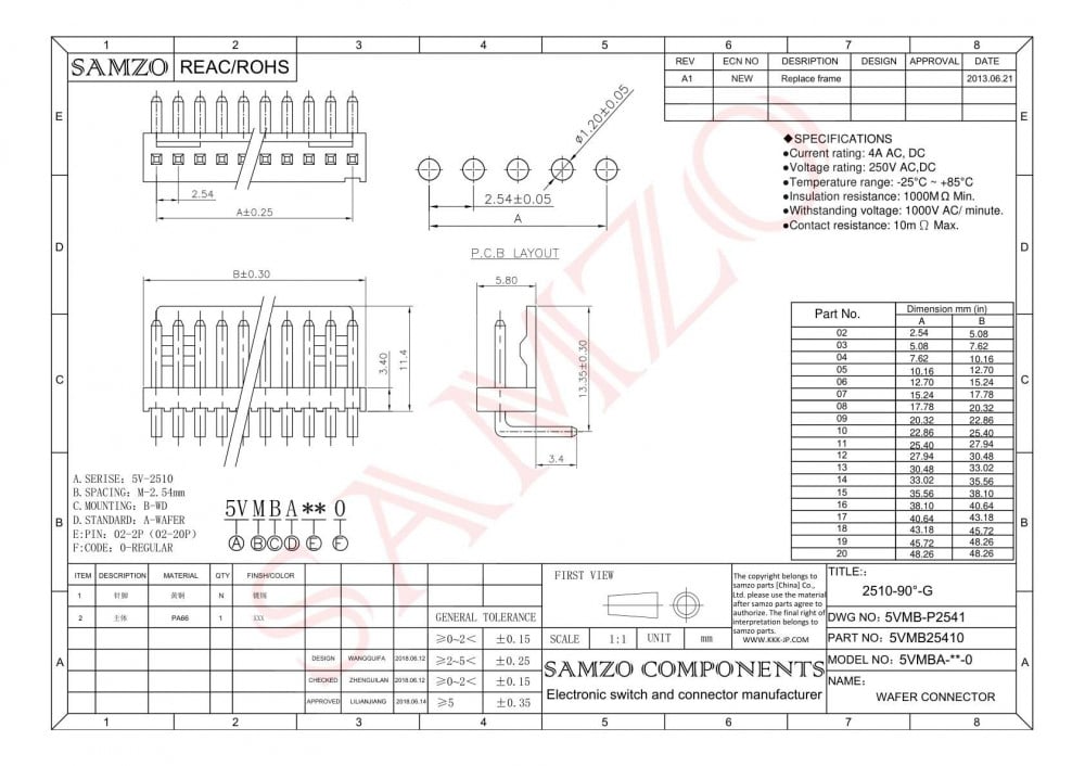 SAMZO 5VMBA050 technical drawing preview