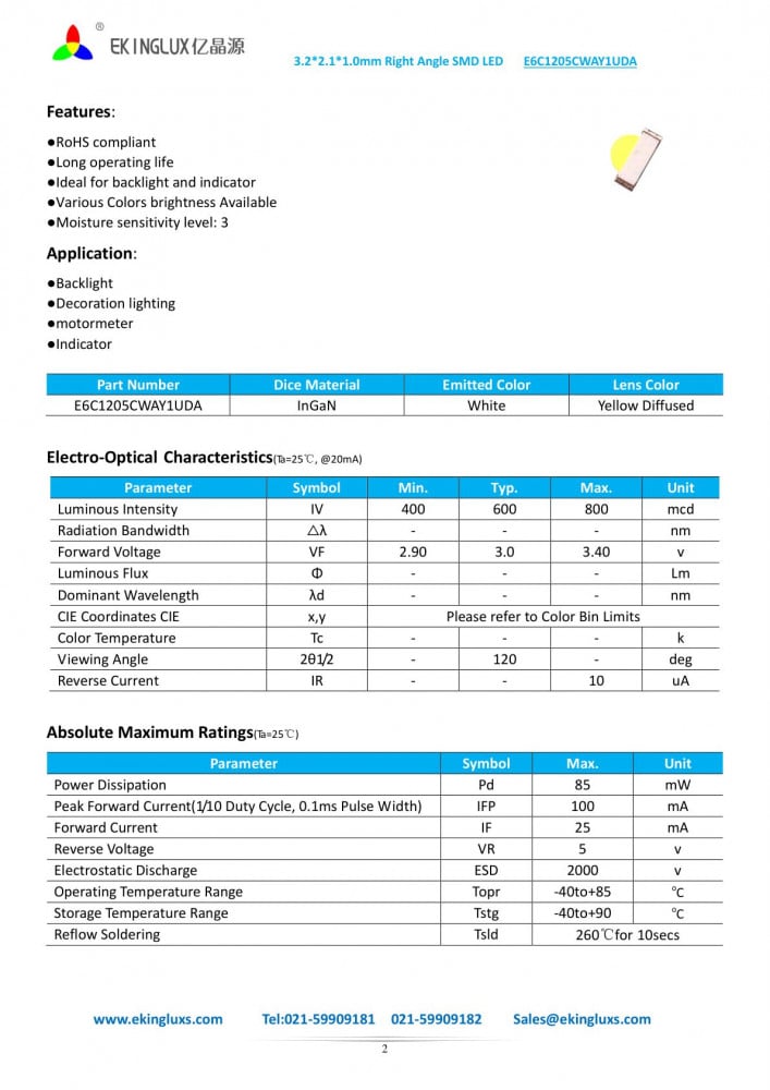 E6C1205CWAY1UDA datasheet page 2
