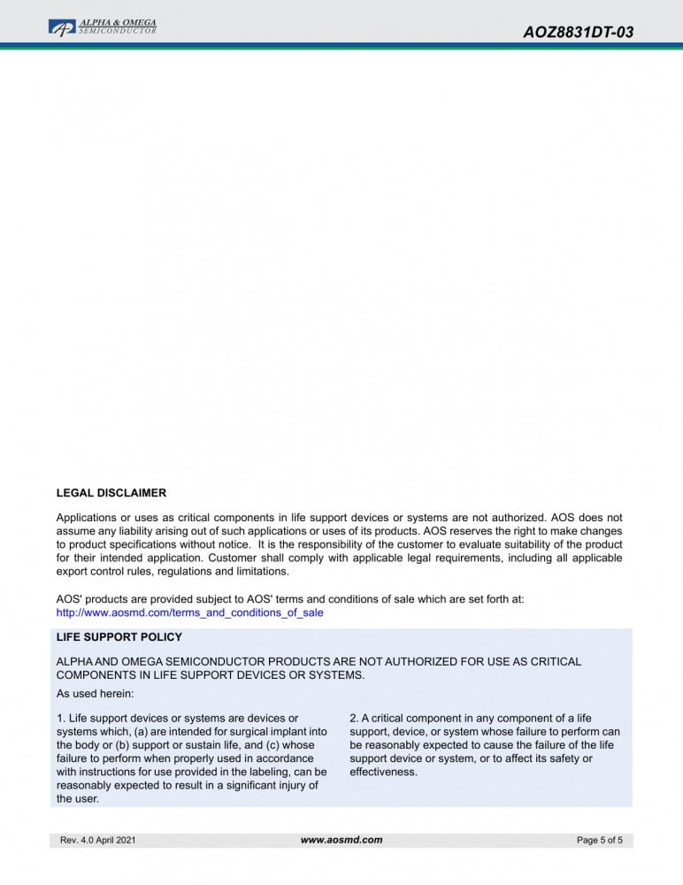 AOZ8831DT-03 datasheet page 5