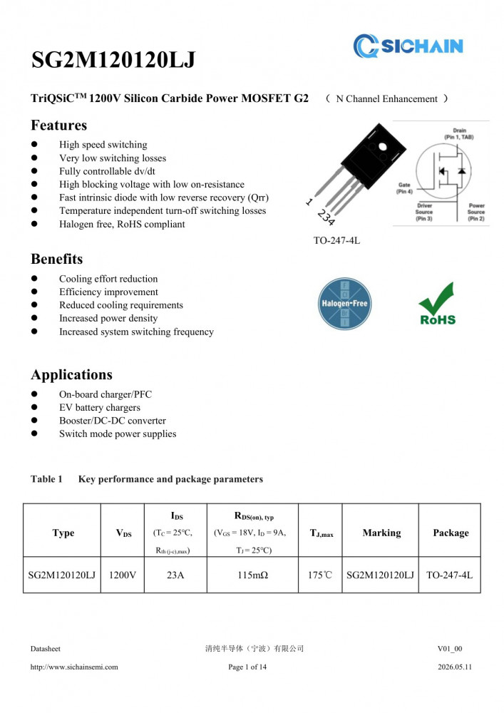 SG2M120120LJ datasheet page 1