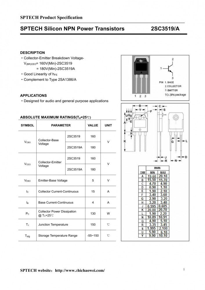 2SC3519 datasheet page 1