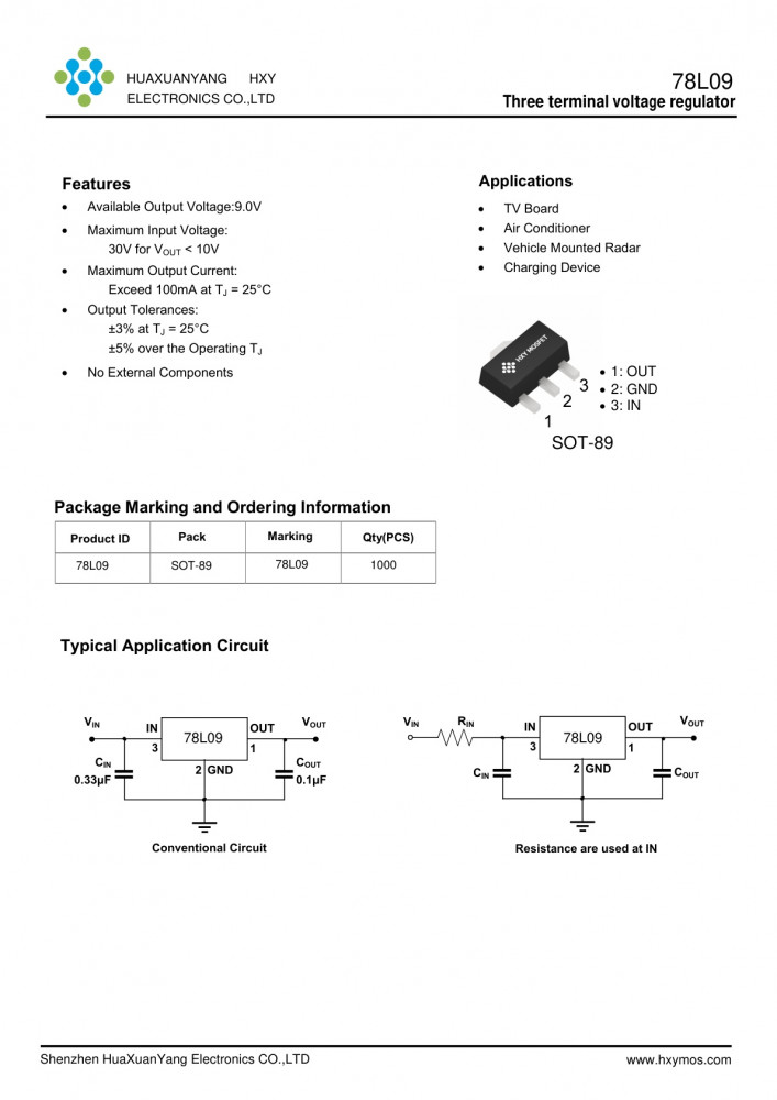 78L09 technical document page 1