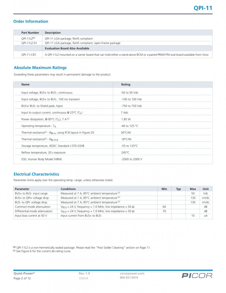 QPI-11LZ datasheet page 2