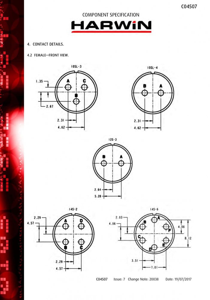 Harwin C90 specification page 6