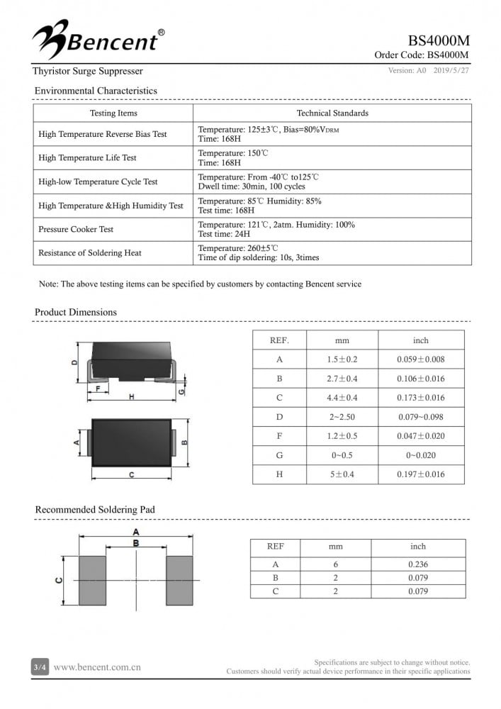 BS4000M datasheet page 3