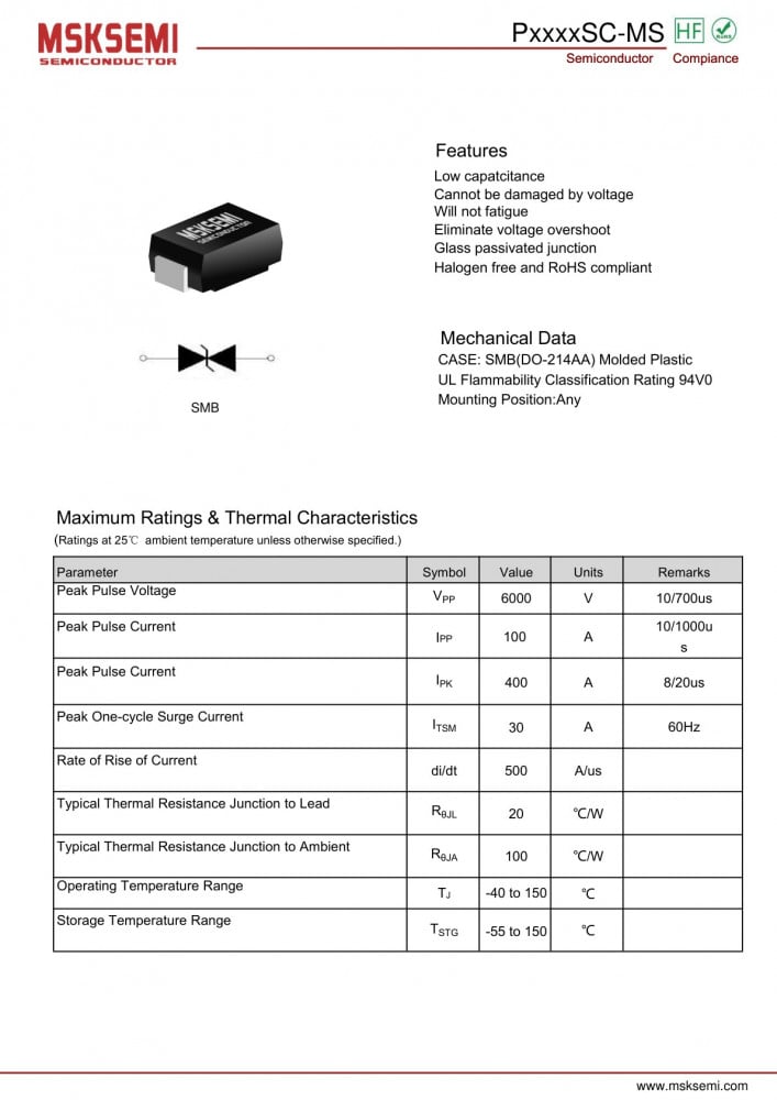 P0640SC-MS datasheet page 2