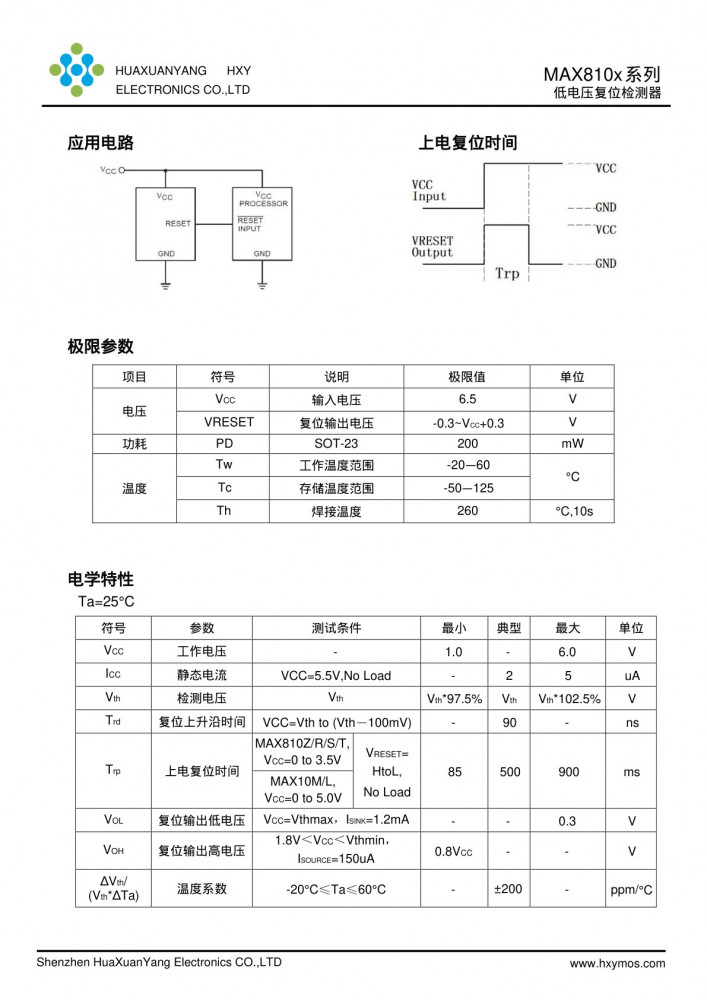 MAX810R-HXY technical document page 2