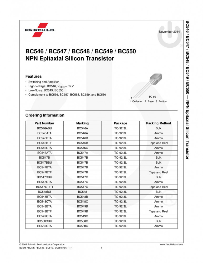 BC549CTA datasheet page 2