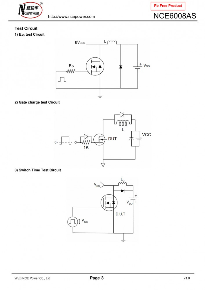 NCE6008AS datasheet page 3