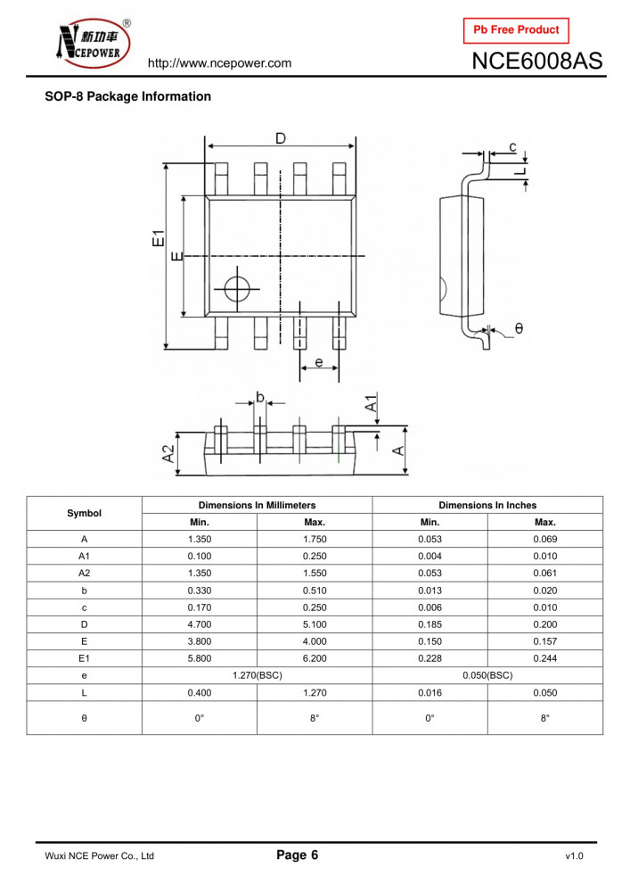 NCE6008AS datasheet page 6