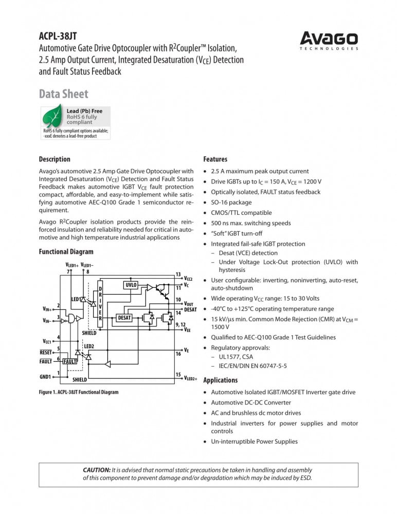 ACPL-38JT datasheet page 1