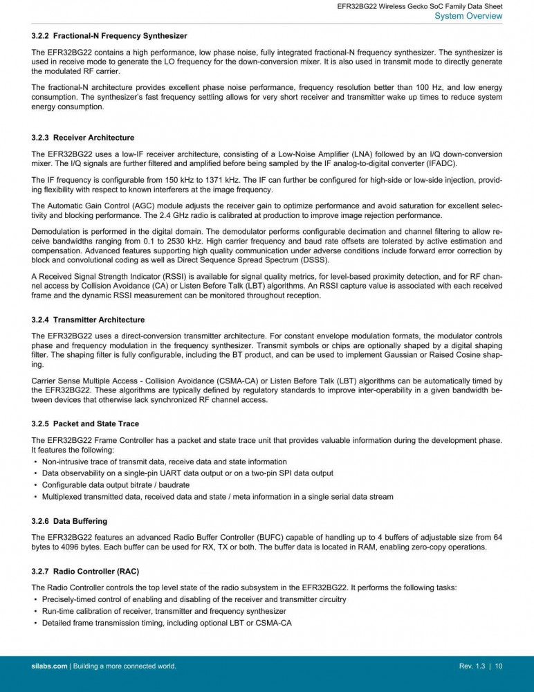 EFR32BG22 datasheet preview, page 10